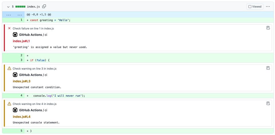 Getting started with Problem Matchers | michaelheap.com